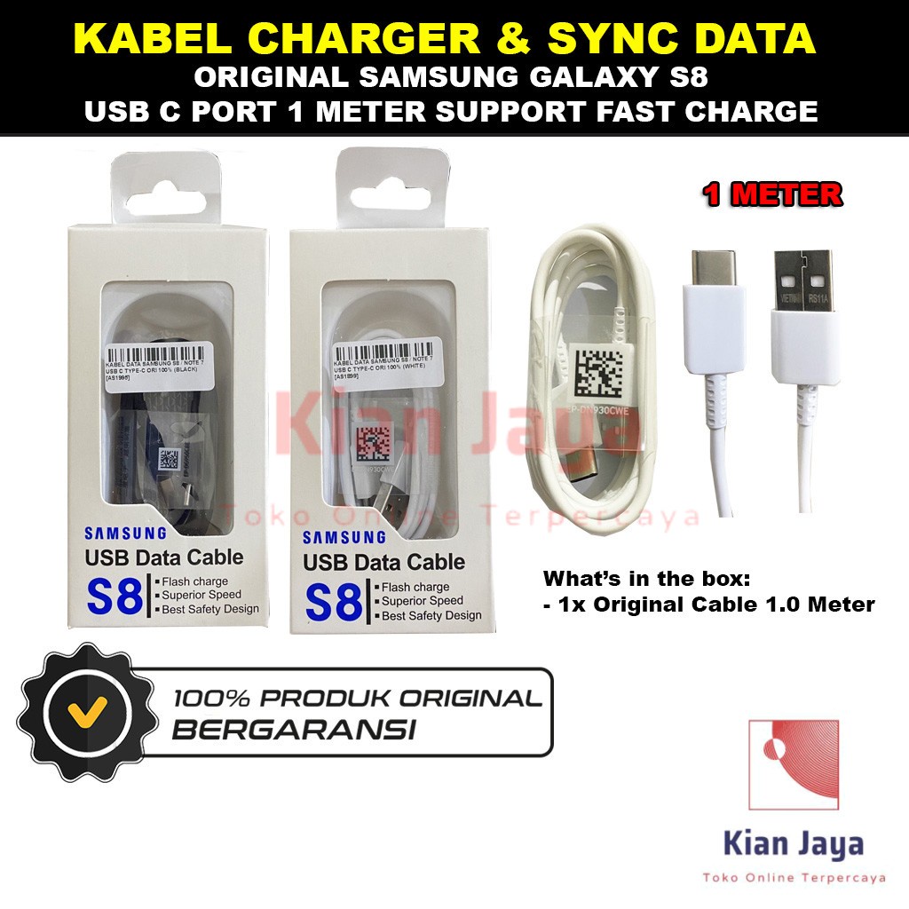 Jual Kabel Charger Hp Samsung Galaxy S8 / Note 7 USB Tipe Type C ...