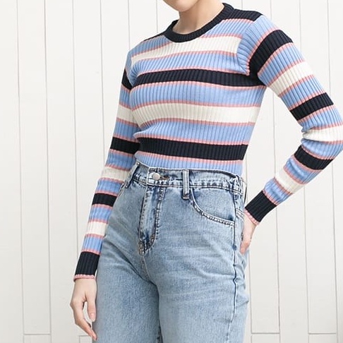 Jual Risa Knit Inner Sweater Rajut / Iner Rajut Motif garis terbaru ...