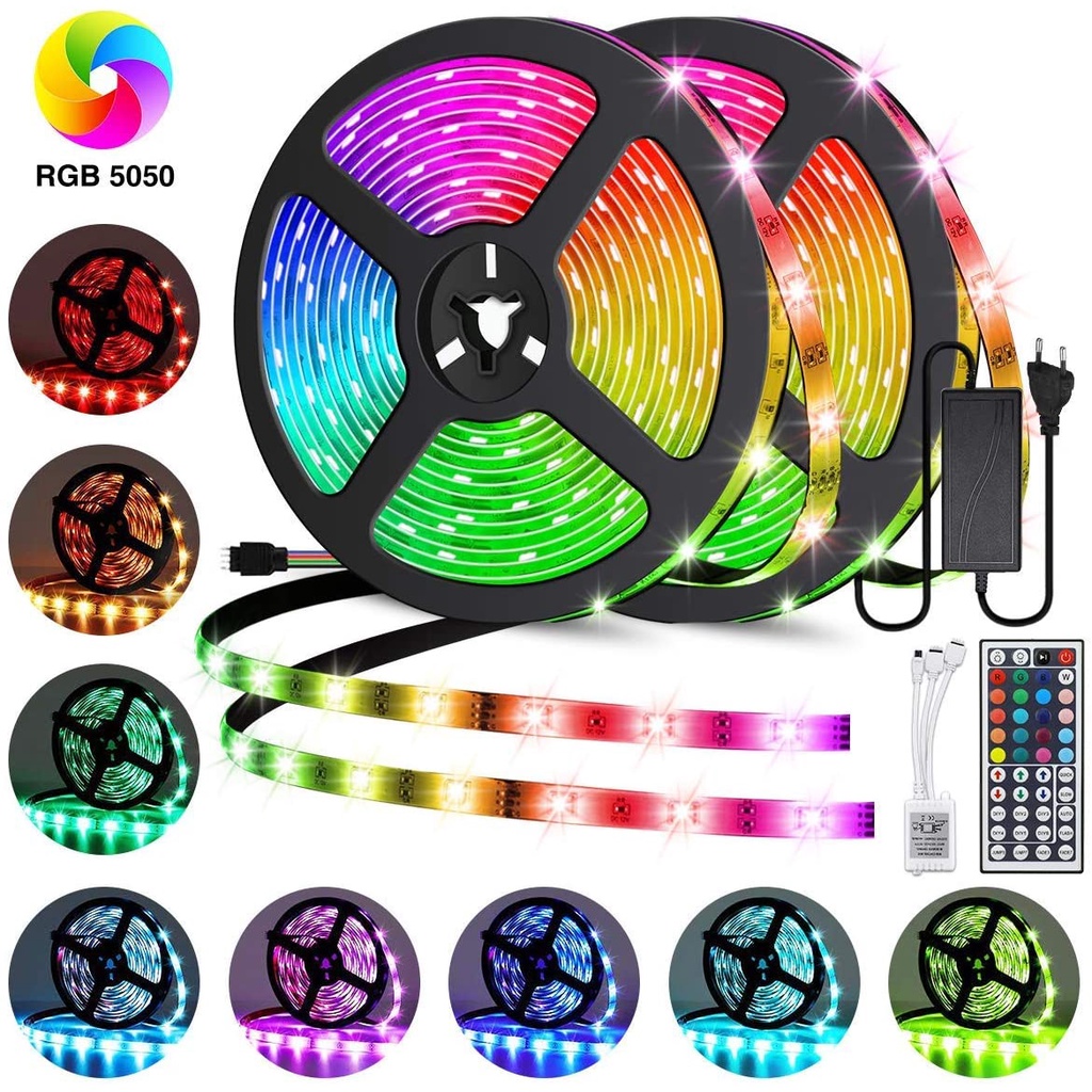 Jual Lampu LED strip RGB 5m/10m 2835/5050 warna warni IP44 AC 220V ...