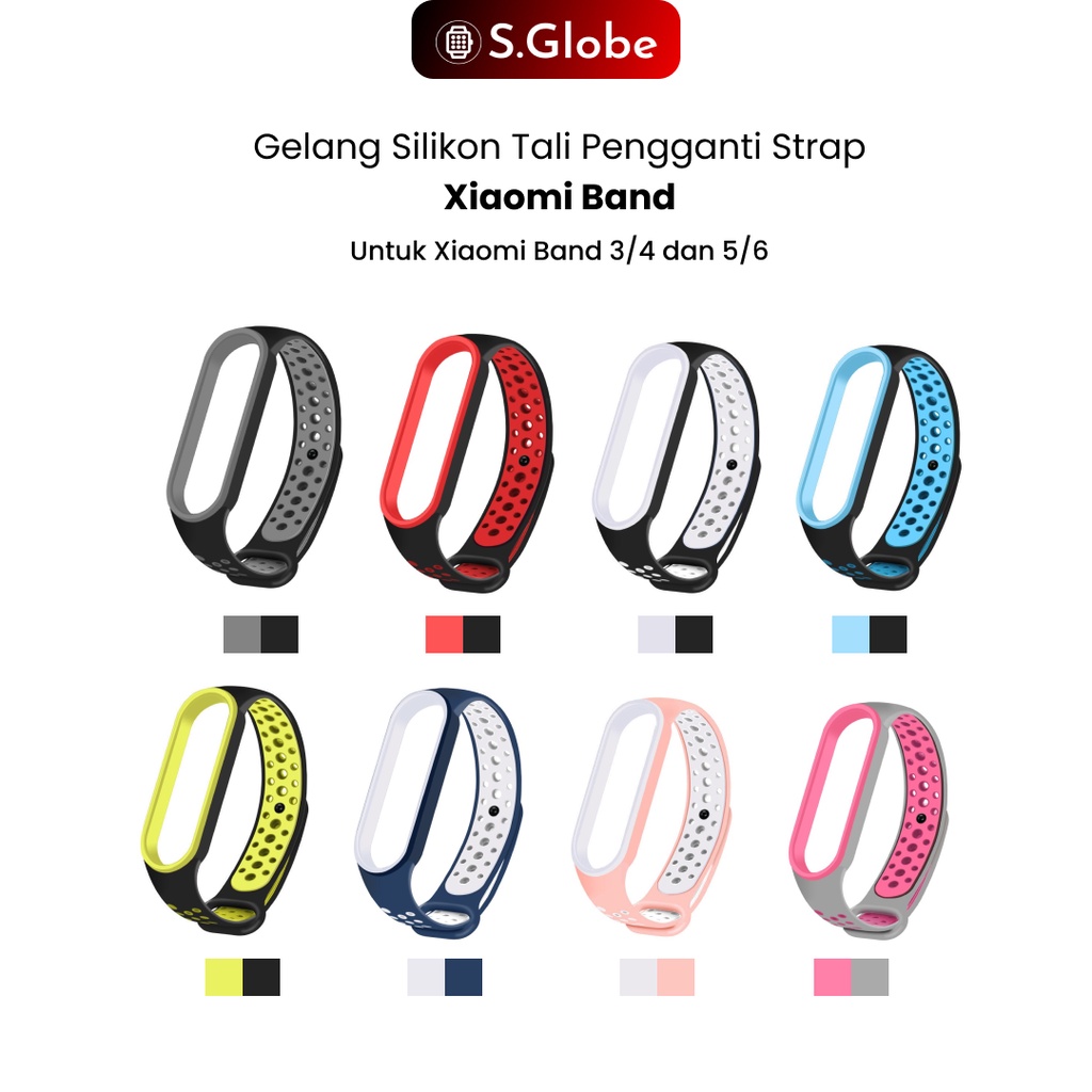 Jual Tali Xiaomi Band 3 4 5 6 Miband Sports Silicone Strap | Shopee Indonesia