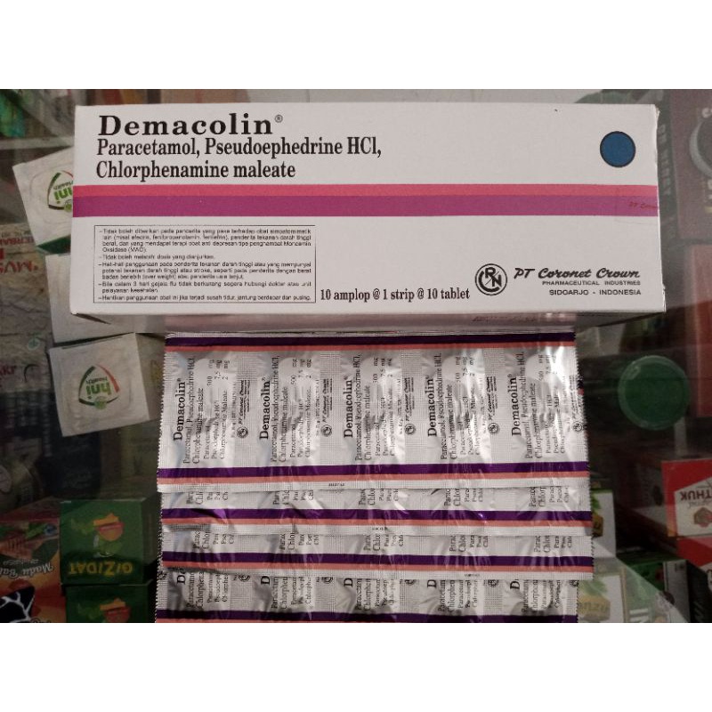 Jual Demacolin Tablet 1 Strip @10 Tablet | Obat Demam & Pilek Flu ...
