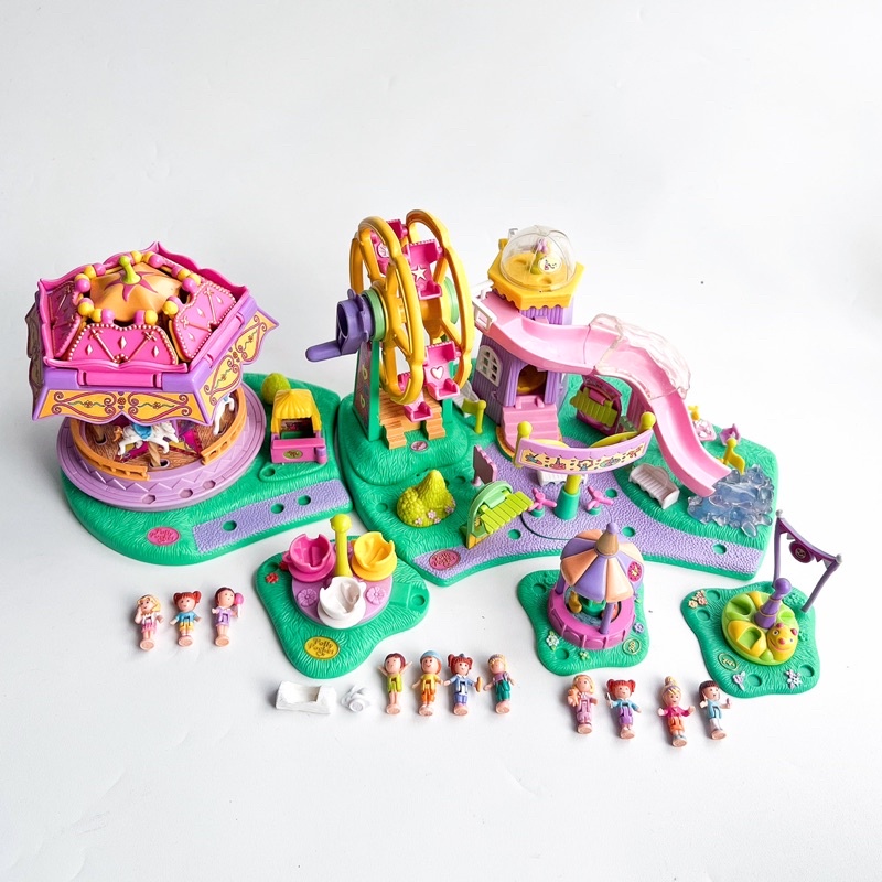 Jual Polly Pocket Vintage Rare Fun Fair Carousel Rocket Ride Duck Chase ...