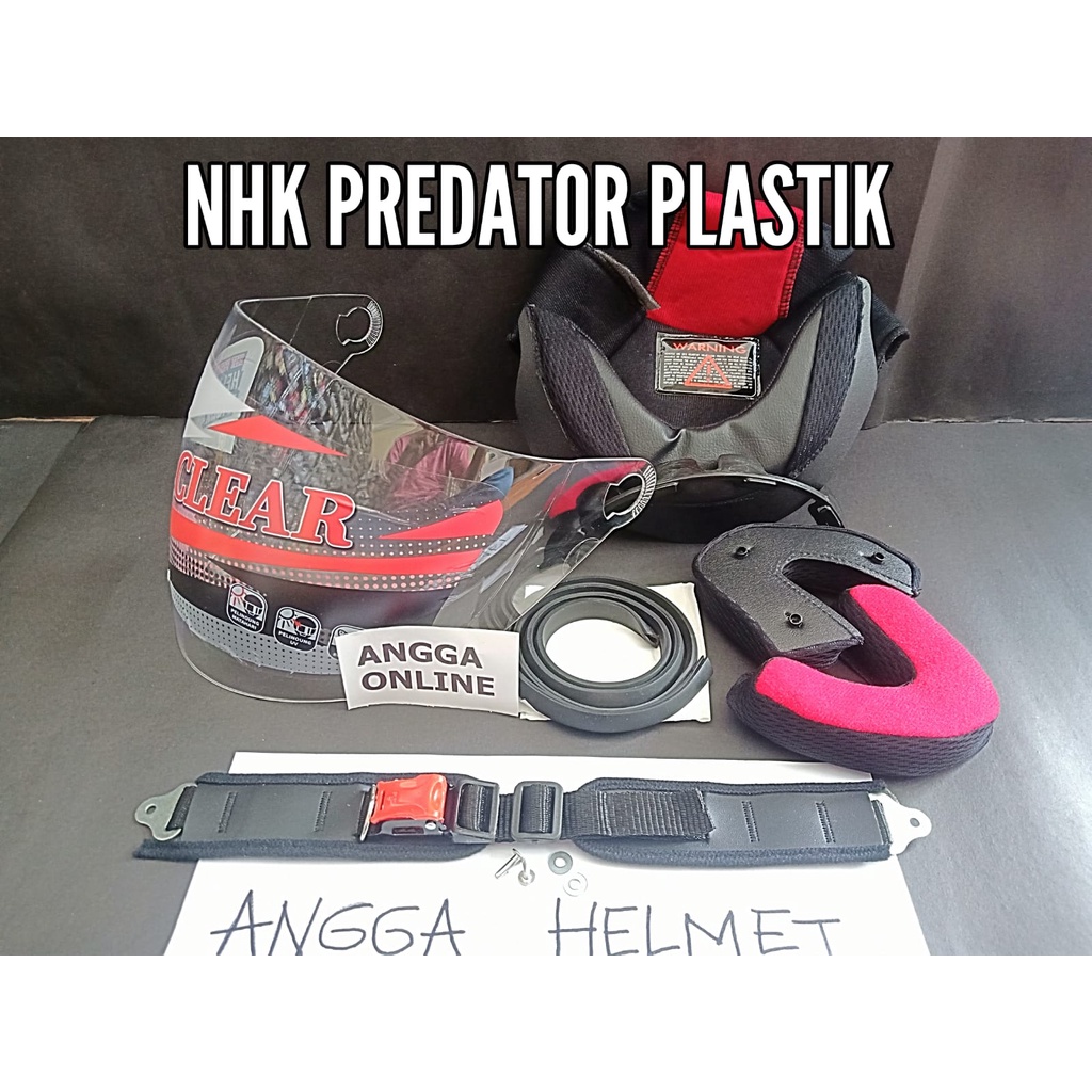 Jual PAKET NHK PREDATOR KANCING PLASTIK, busa helm NHK predator plastik ...