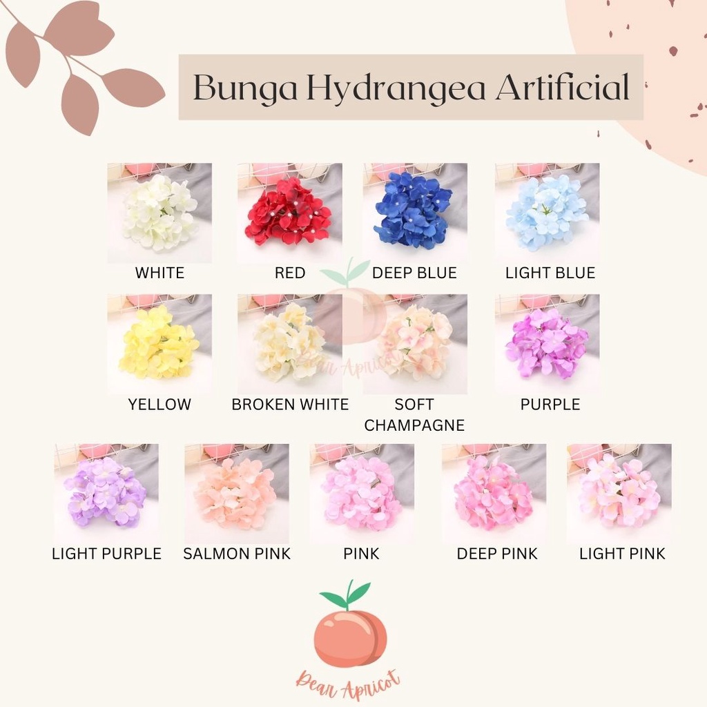 Jual BUNGA HYDRANGEA ARTIFICIAL HYDRANGEA BUATAN BUNGA PALSU TANAMAN ...
