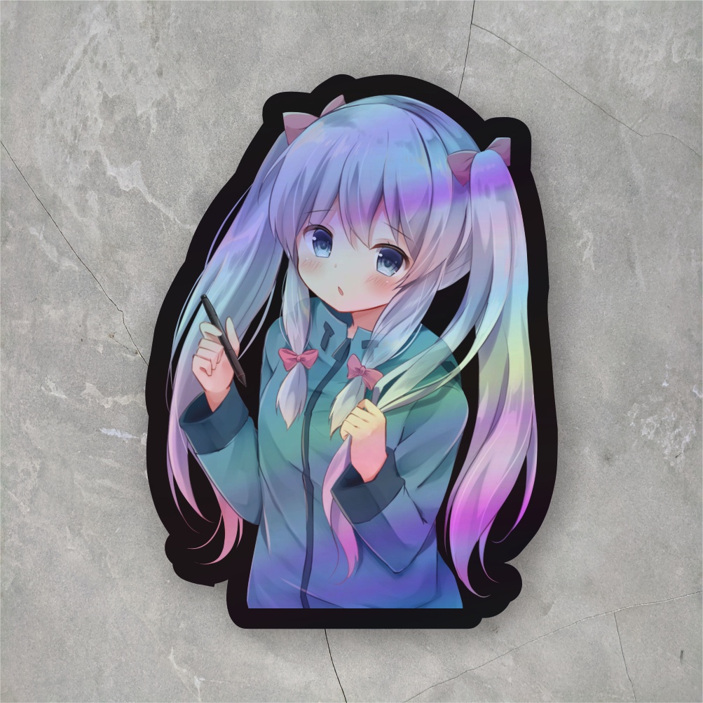 Jual Sticker Hologram ANime | Sticer cutting anime ukuran +- 7 cm ...
