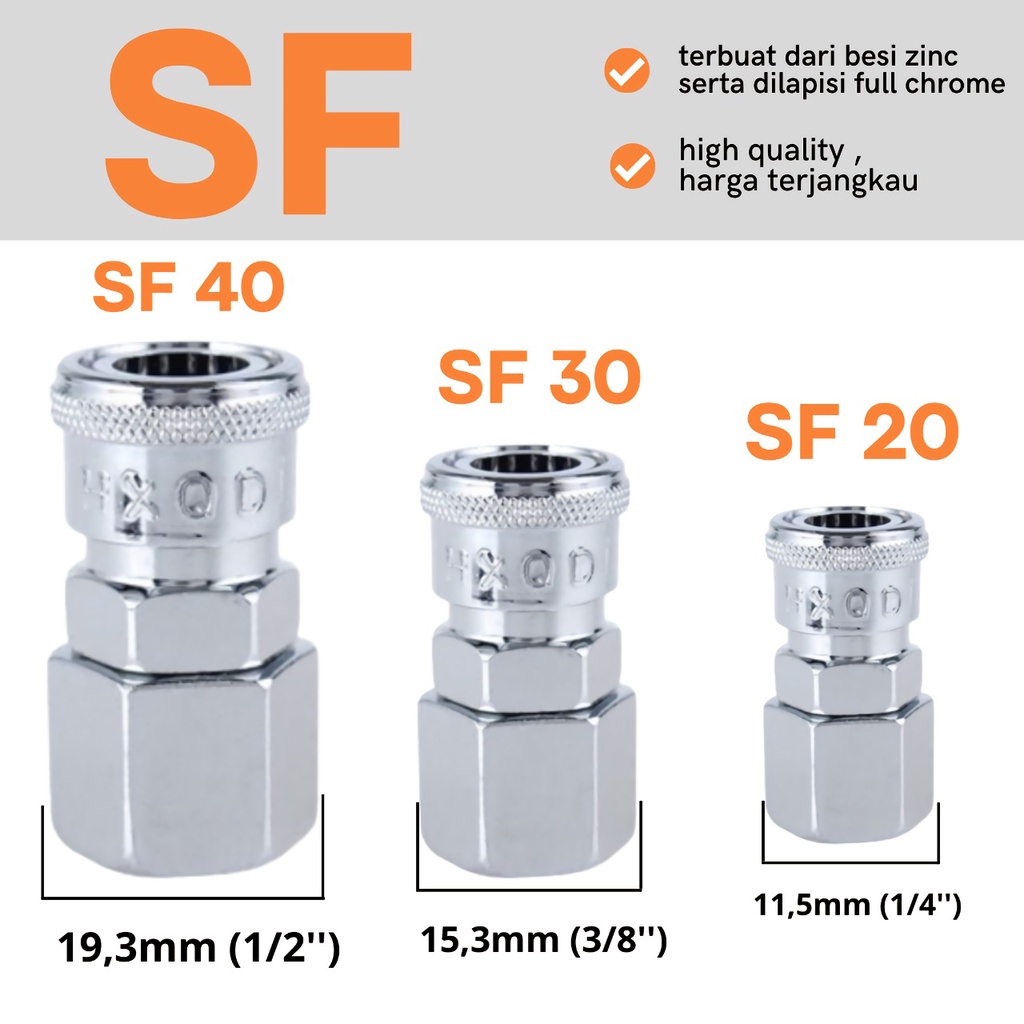 Jual Quick coupler PF coupling SAMBUNGAN SELANG ANGIN COUPLER SF PF SH ...