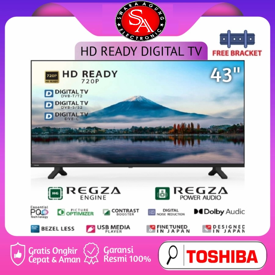 Jual Led Digital TV 43 Inch TOSHIBA Type: 43S25KP (Khusus Daerah Medan) | Shopee Indonesia