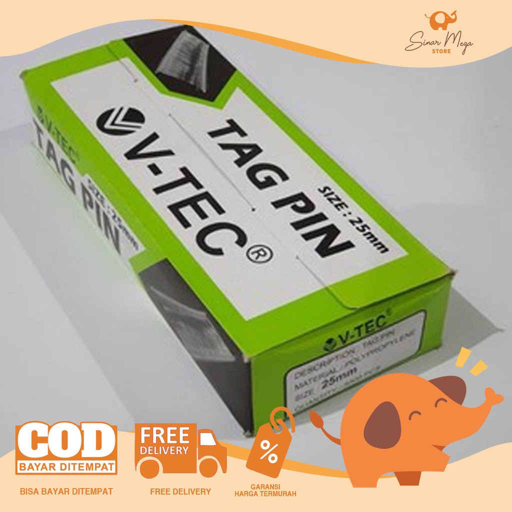 Jual V-Tec Vtec Refill Tag Pin Tagging 25mm (PER PAK) / Isi Ulang ...