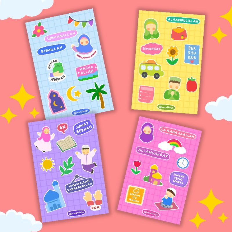 Jual ISLAMIC STICKER SHEET | Stiker anak islami | bujo journaling Daily ...