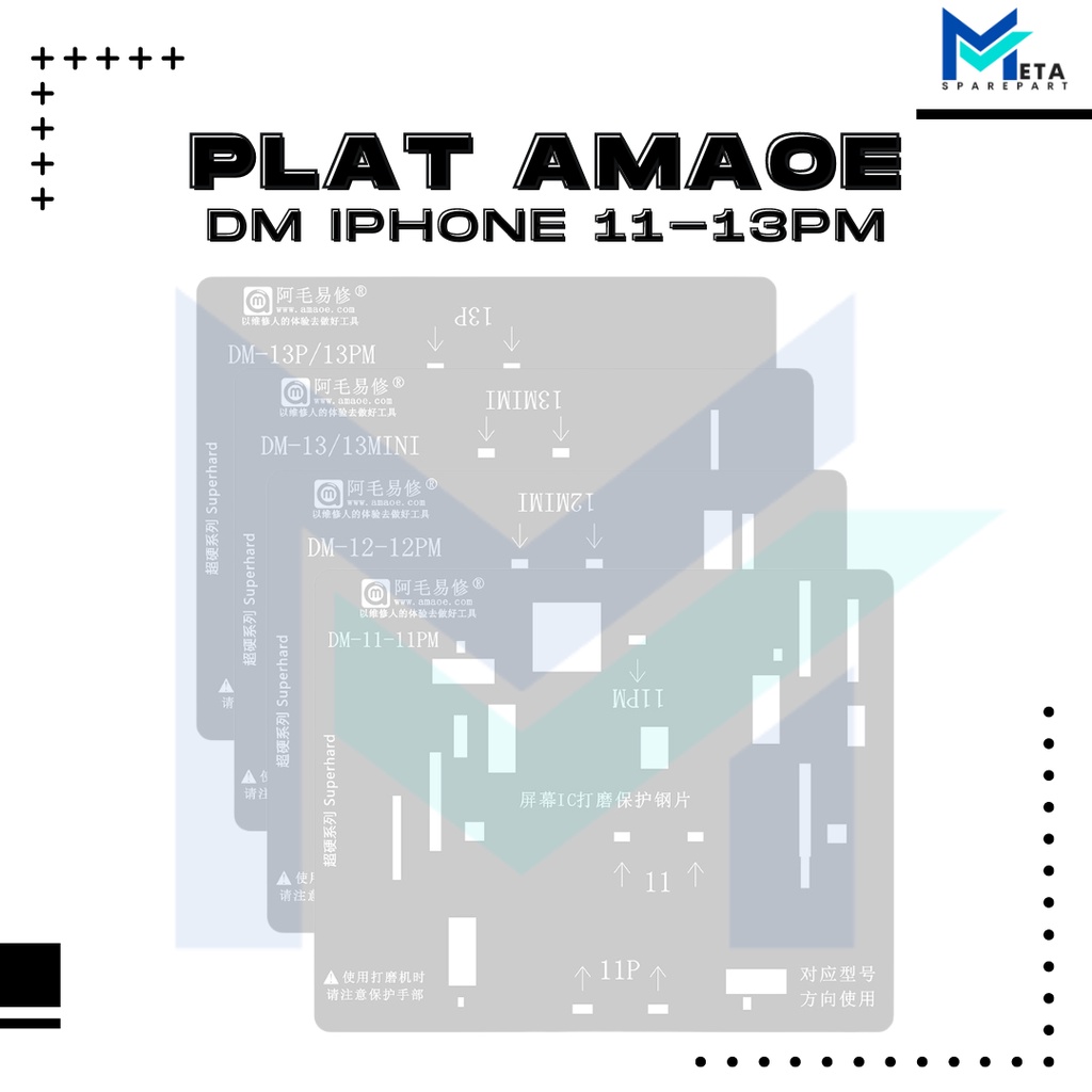 Jual PLAT AMAOE IP 11-13 SERIES DM (PELINDUNG IC LCD) | Shopee Indonesia