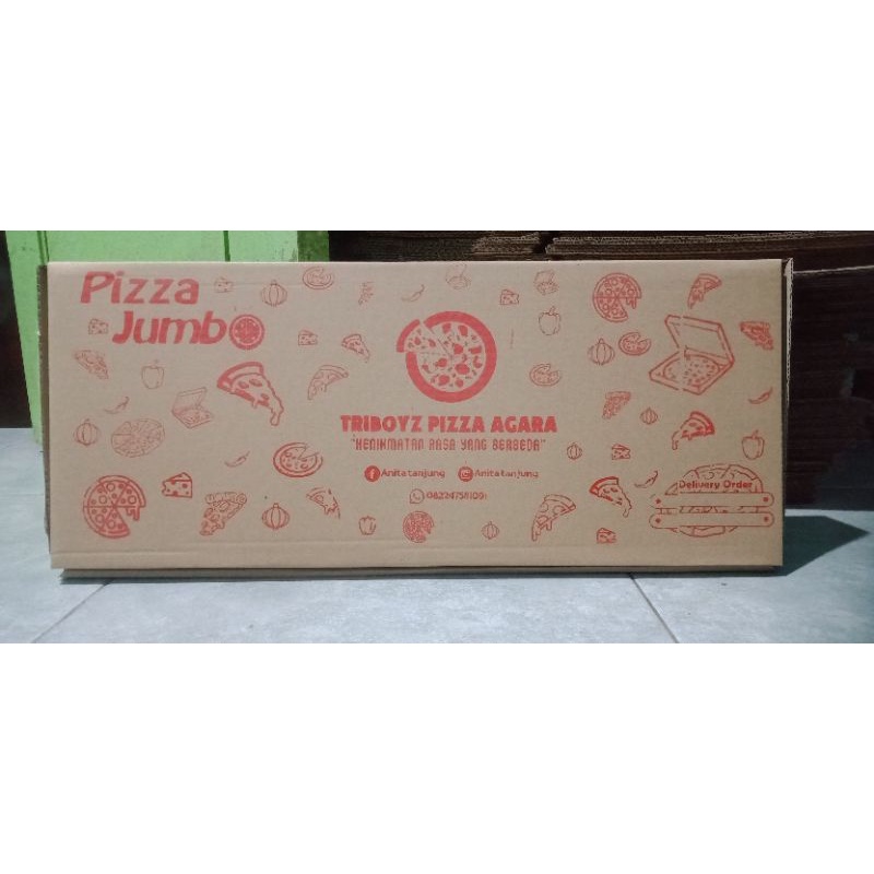 Jual BOX PIZZA LIMO UK 22X55CM / POLOS ATAU SABLON | Shopee Indonesia