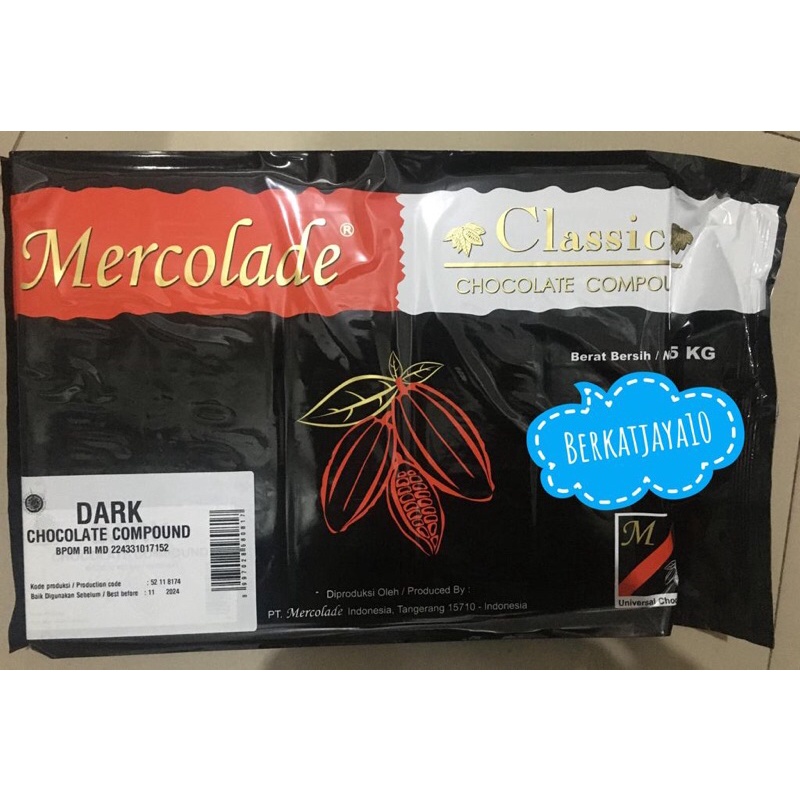 Jual Mercolade Classic Dark 5 kg Chocolate Compound Coklat Batang DCC ...