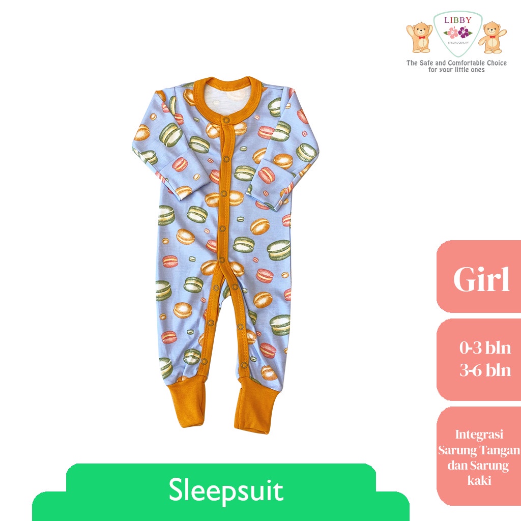 Jual LIBBY Premium Baju Tidur Bayi Sleepsuit Bodysuit Romper Motif Girl ...