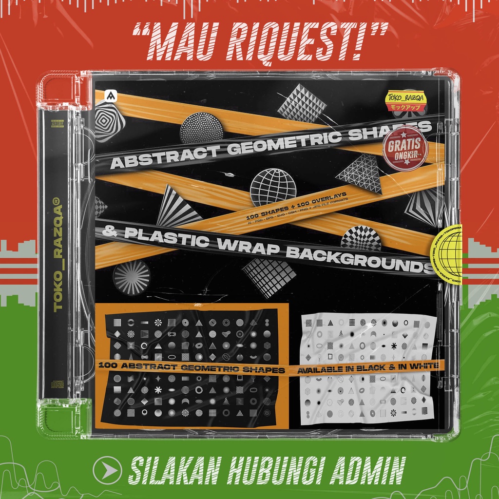 Jual 200 Abstract Shapes & Backgrounds - Disain Sablon DTF - DTG ...