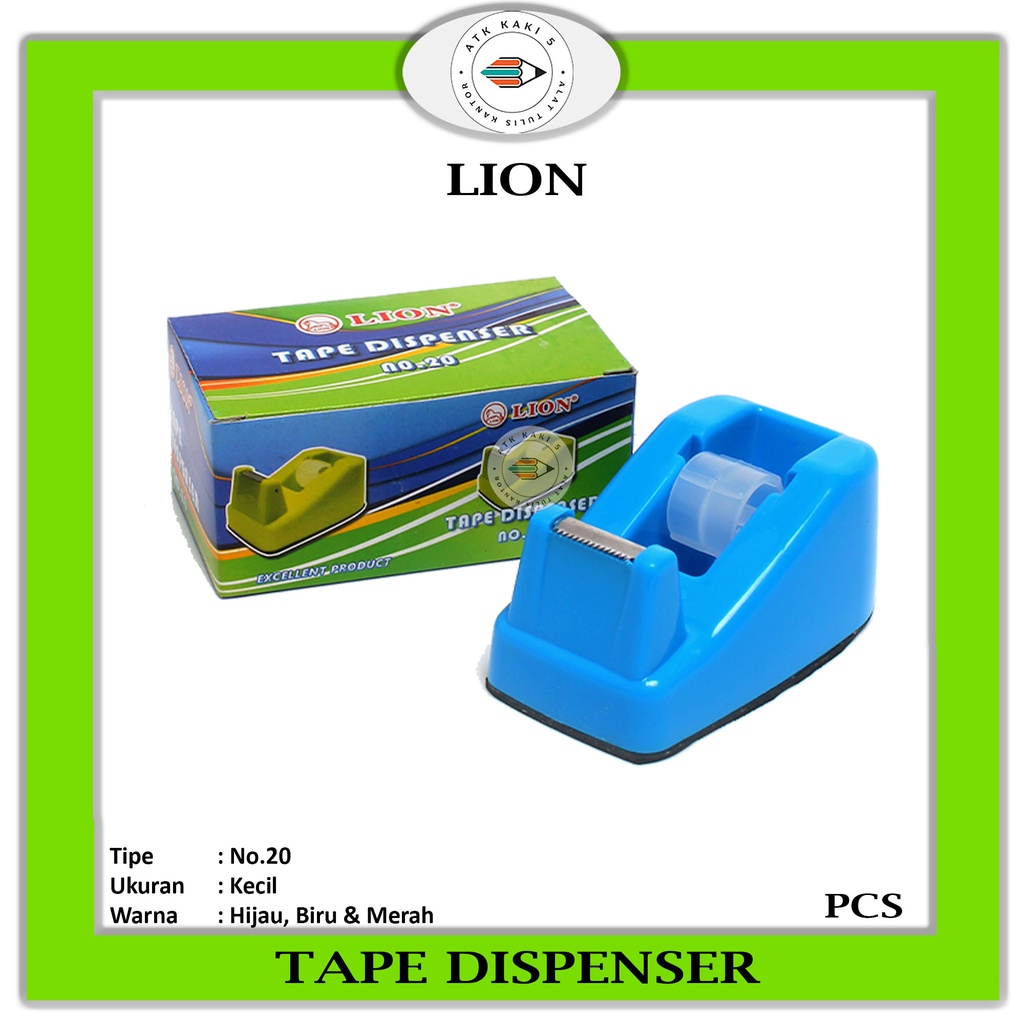 Jual LION - Tape Dispenser No: 20 / Tempat Isolasi Kecil - PCS | Shopee ...