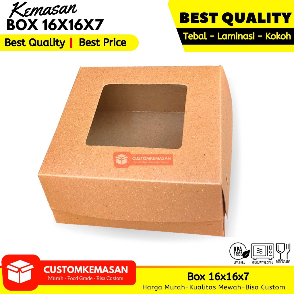 Jual Dus Snack 16x16x7 / Kotak Cemilan / Kemasan Catering Model Jendela ...