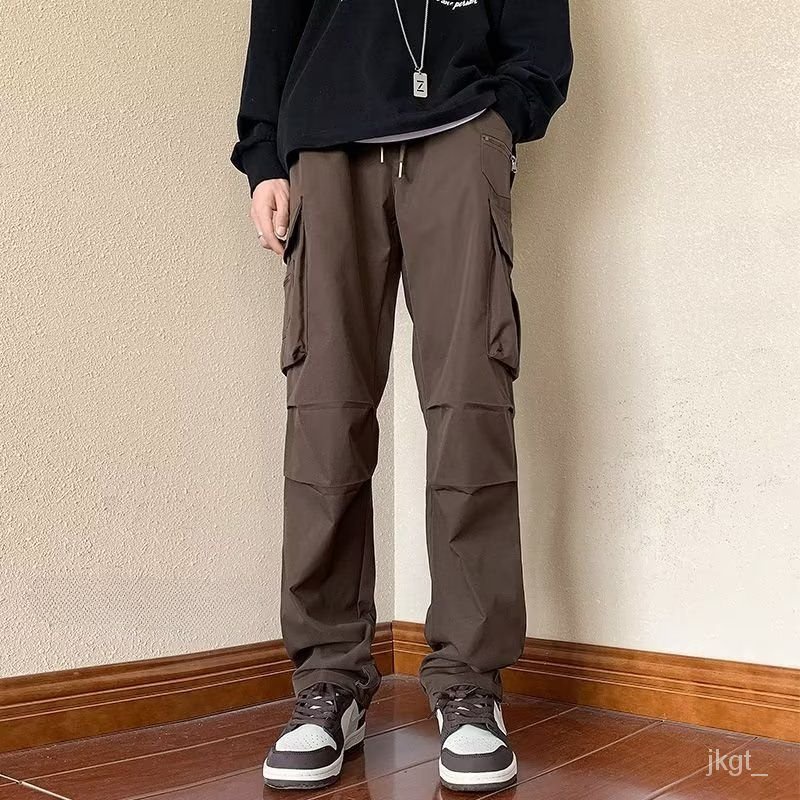 Jual Gaya Amerika Retro Overall Saku Banyak Pria dan Wanita Musim Gugur ...