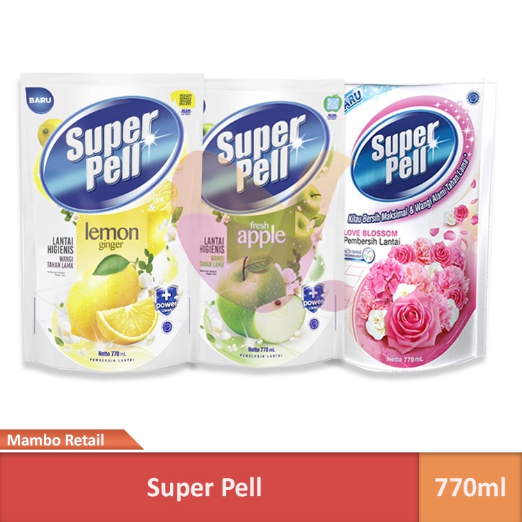 Jual Super Pell Kemasan Pouch 770ml | Superpel Pembersih Lantai All Varian | Shopee Indonesia