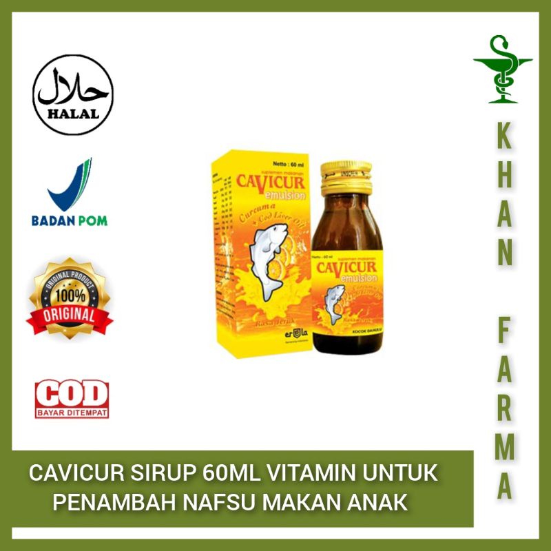 Jual CAVICUR EMULSION SIRUP 60ML VITAMIN ANAK UNTUK MASA PERTUMBUHAN ...