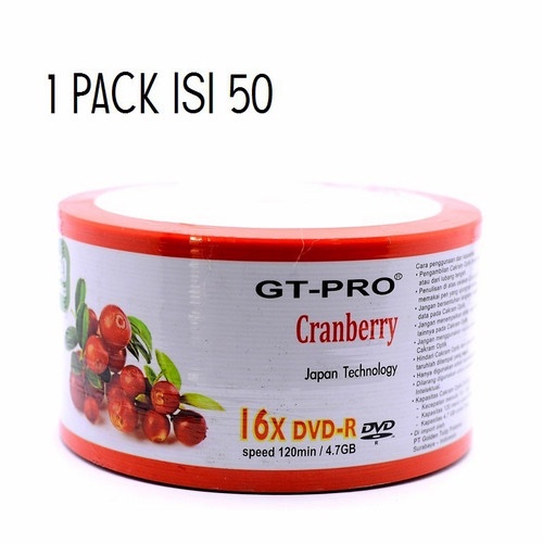 Jual DVD-R GT-Pro Cranberry 4.7GB Pack/50Pcs | Shopee Indonesia