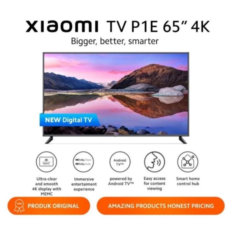 Jual Xiaomi Mi TV P1E 65"Inch 4K UHD Android TV Garansi Resmi (khusus batam saja) | Shopee Indonesia