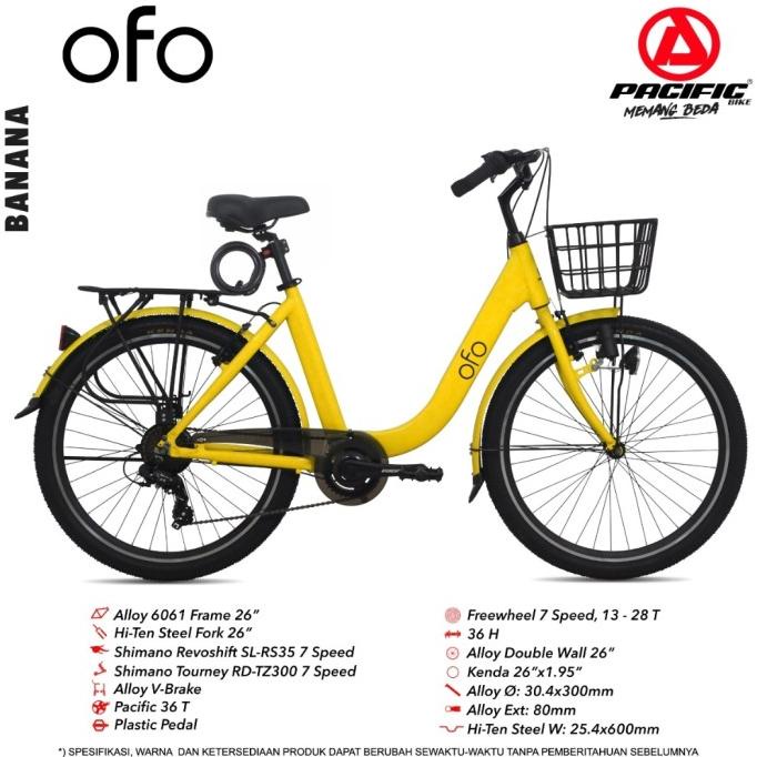 Jual Sepeda Ctb Mini Keranjang 26 Inch Pacific Ofo New 7 Speed Alloy # ...