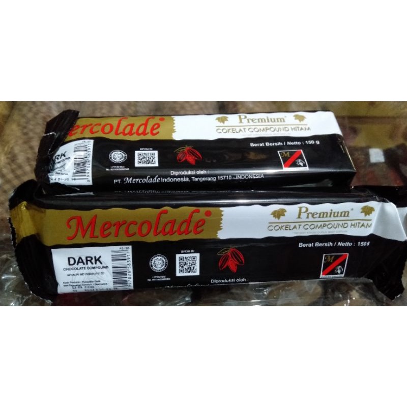 Jual mercolade dark chocolate compound 150g | cokelat batang dark berat ...