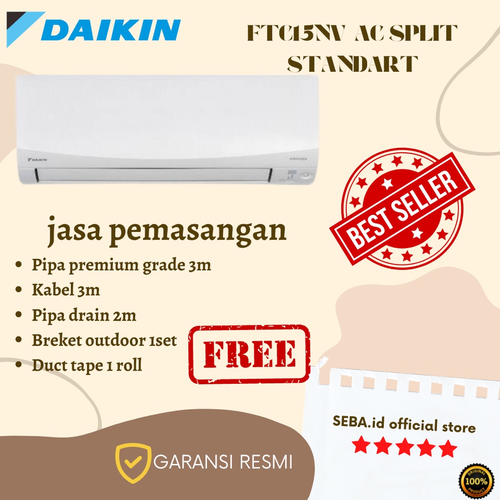 Jual Daikin FTC15NV14 + PASANG AC Split 1/2 PK Split Standard Thailand | Shopee Indonesia