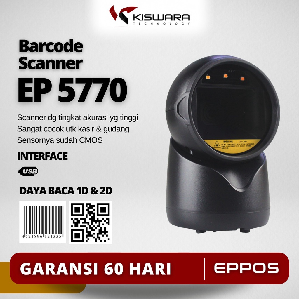 Jual Omni Barcode Scanner EPPOS 1D 2D EP5770 CMOS | Shopee Indonesia