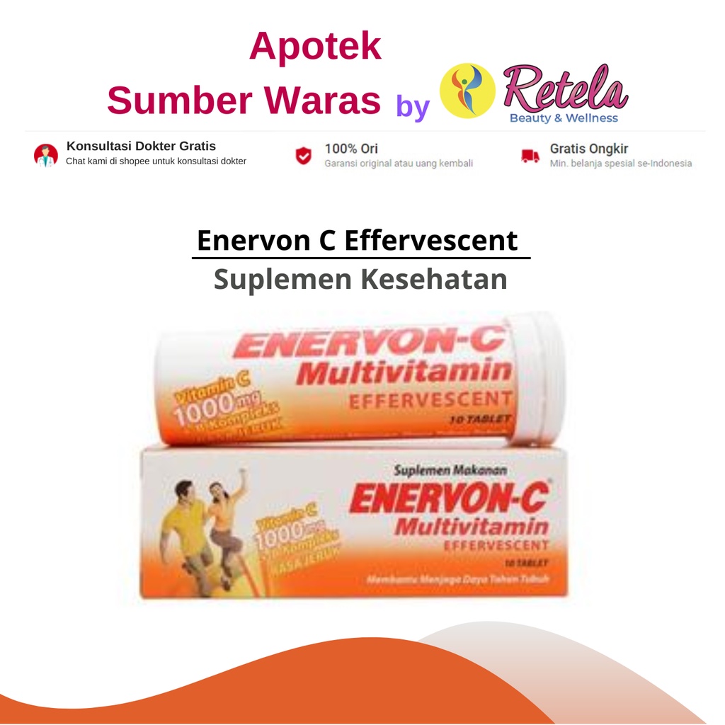 Jual ENERVON C EFFERVESCENT 1 TUBE 10 TABLET | Shopee Indonesia