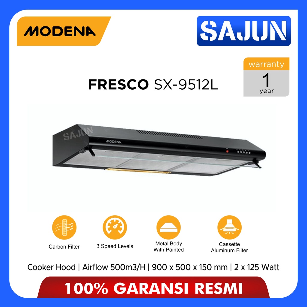 Jual Modena Penghisap Asap SX9512L FRESCO SX 9512L Cooker Hood 90 Cm | Shopee Indonesia