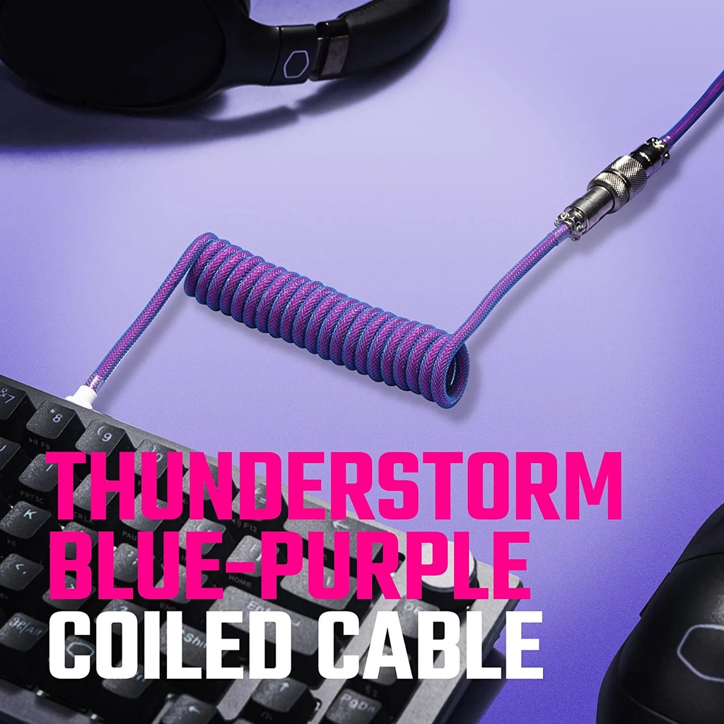 Jual COOLER MASTER THUNDERSTORM BLUE PURPLE COILED CABLE USB A TO USB C ...