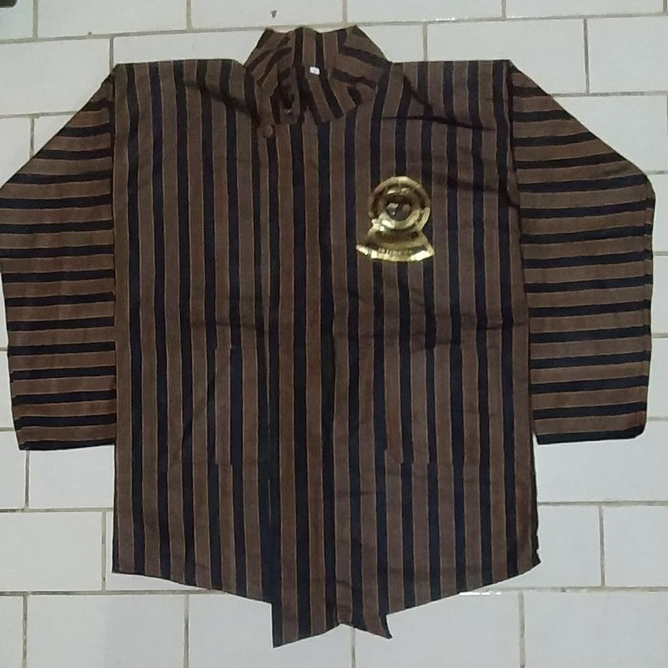 Jual [PKK.21De22ᴼ] Setelan Baju Surjan Lurik + Blangkon Jogja Hitam ...