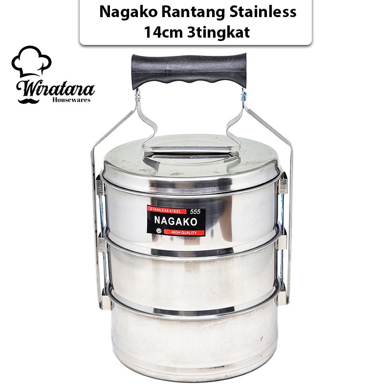Jual Nagako Rantang Catering Stainless Steel Susun 2/3/4 Tingkat 14cm ...