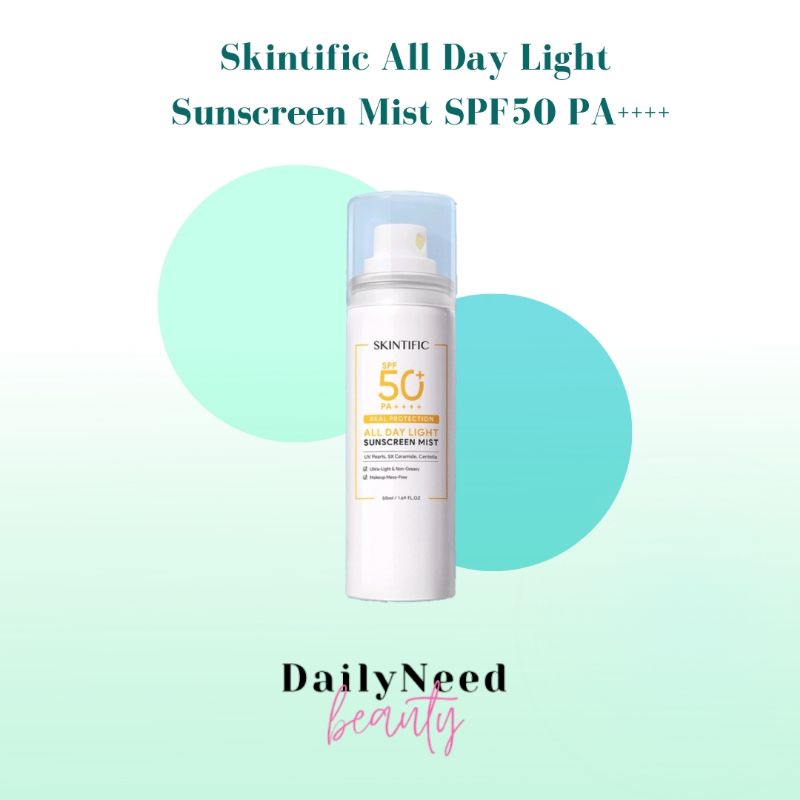 Jual SKINTIFIC SPF 50+ ALL DAY LIGHT SUNSCREEN MIST | Shopee Indonesia