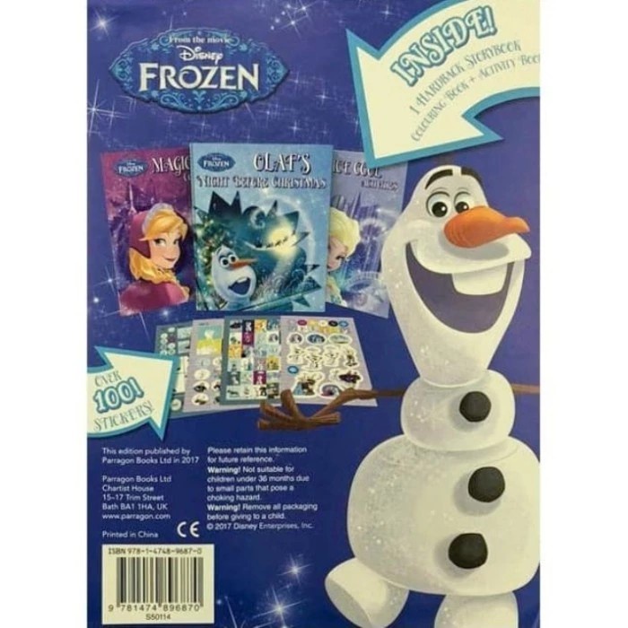 Jual Buku Kaleng Disney Frozen Elsa Olaf Inside Activity Stickers Tin ...
