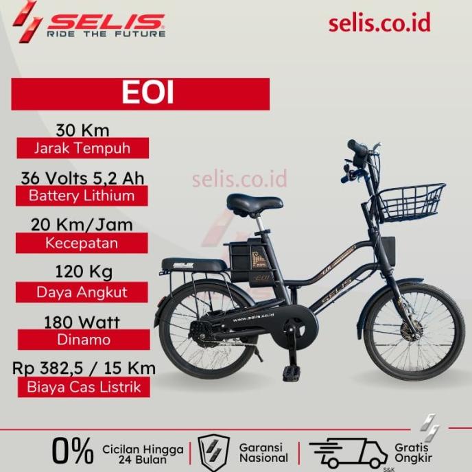 Jual Sepeda Listrik Selis EOI Sepeda Aki Selis | Shopee Indonesia
