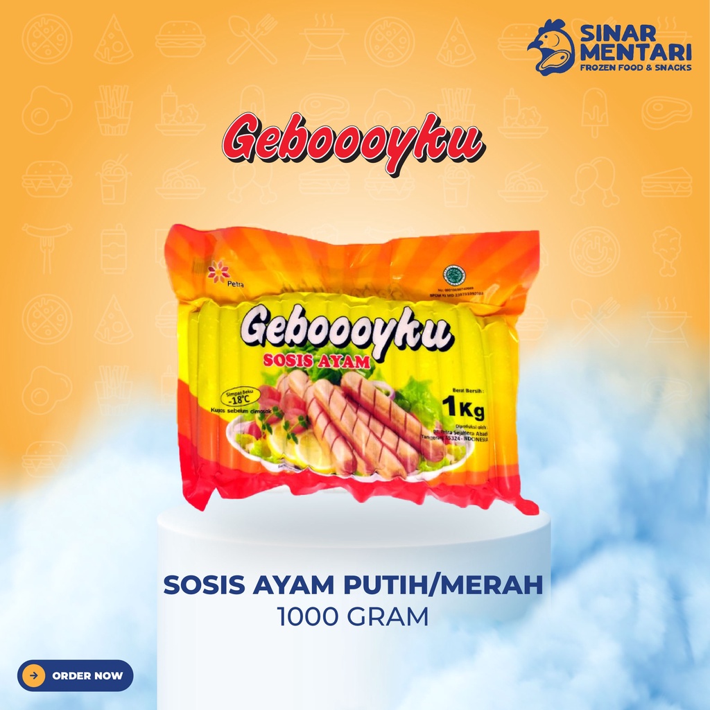 Jual Sosis Ayam Geboy Geboooy Geboooyku isi 40 1 kg 1000 gram | Shopee ...