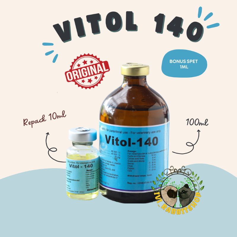 Jual VITOL 140 - Vitamin ADE Meningkatkan Produktifitas dan Vertilitas Hewan | Shopee Indonesia