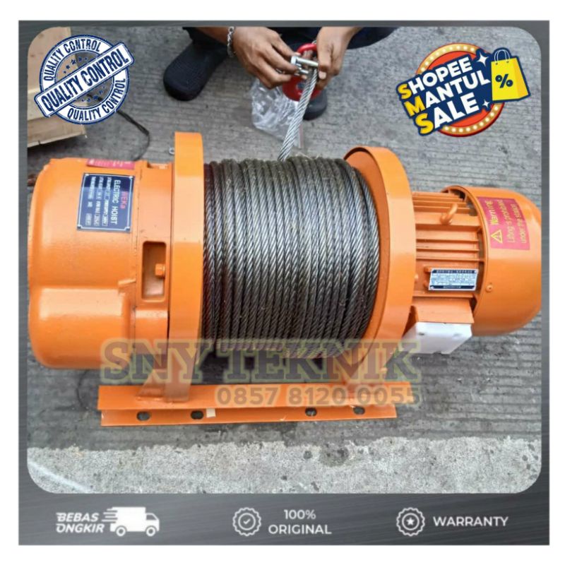 Jual Electric Winch Hoist 3000 kg - Katrol Tarik/Angkat Beban 3 Ton x ...