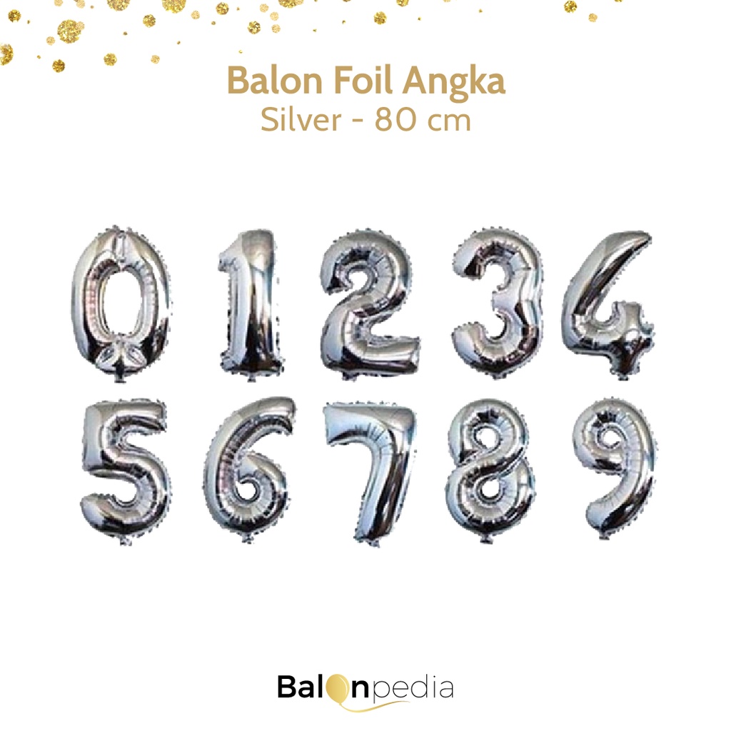 Jual Balon Foil Angka Jumbo Silver 80 Cm / Balon Angka Jumbo 80cm ...