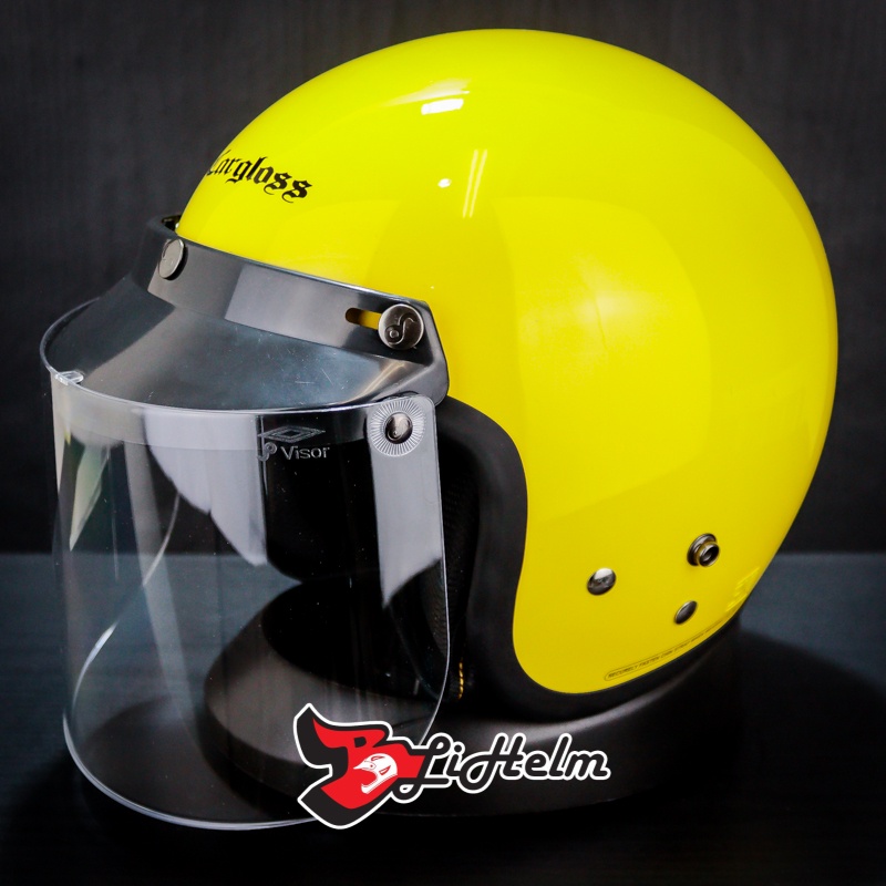 Jual HELM CARGLOSS CF RETRO ARMY | FERRARY YELLOW | CLASSIC | Shopee ...