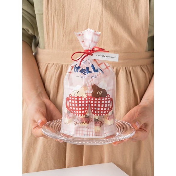 Jual PLASTIK COOKIES CUPCAKE PERMEN HADIAH HELLO PACKAGING HADIAH PC-18 ...