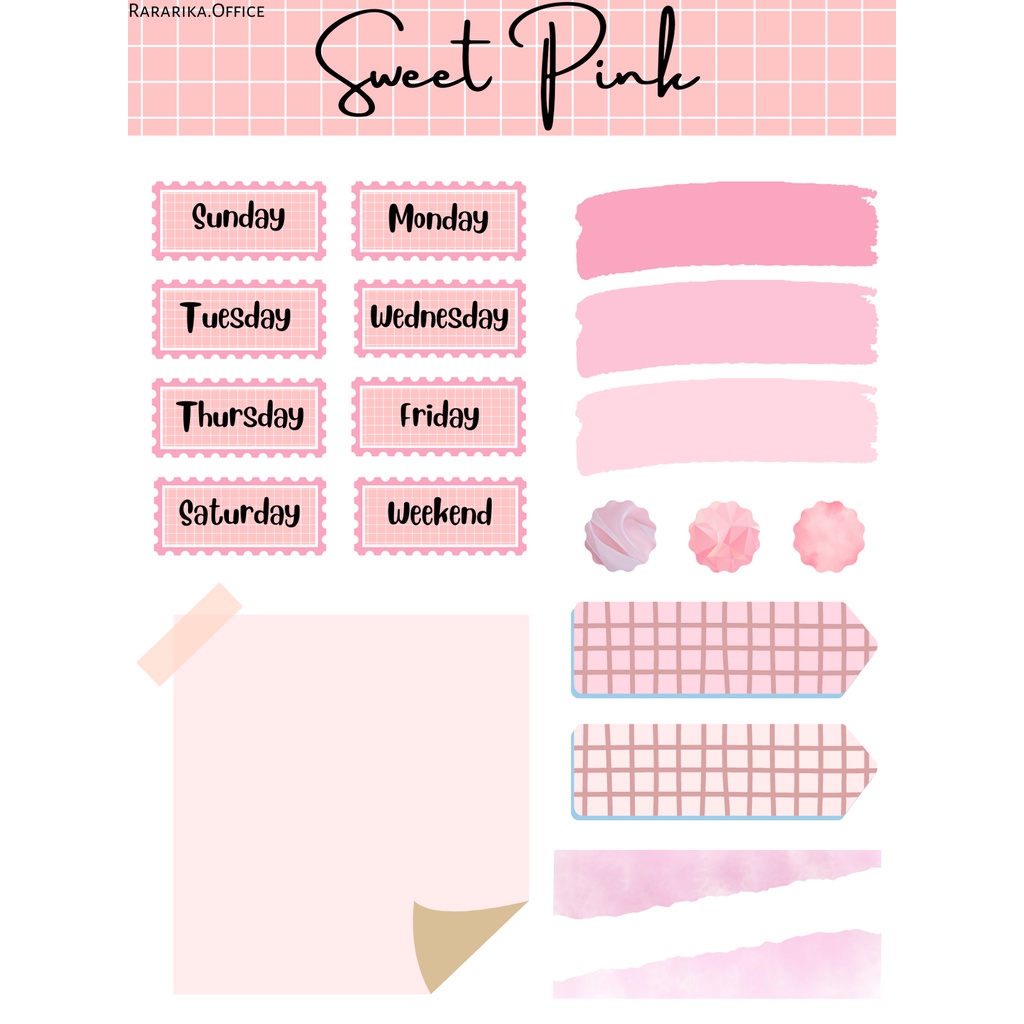 Jual Sticker Journal Kit | Stiker Jurnal Kit Photobook Pink | Shopee ...