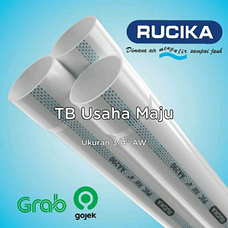 Jual Pipa Air PVC Paralon 3/4" Inci RUCIKA Type AW per meter ( 1 Meter ...