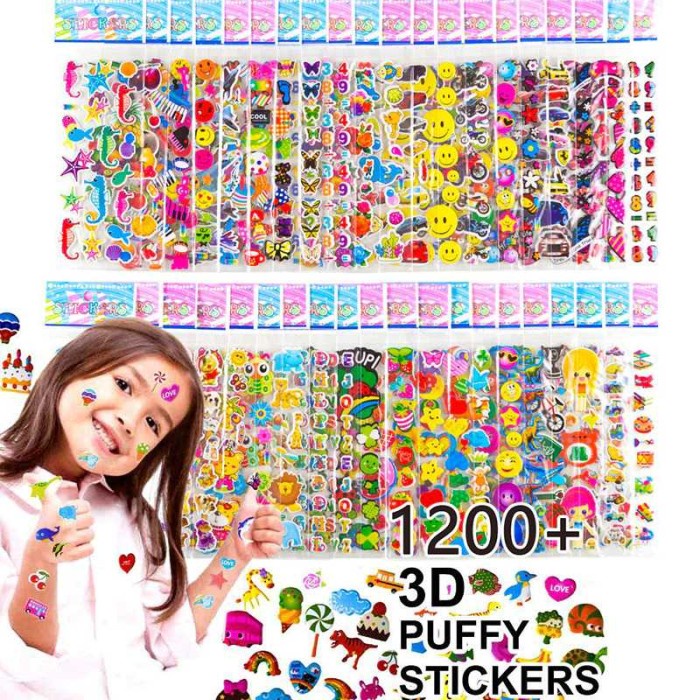 Jual 12 PCS - Sticker Timbul 3D / Sticker Anak Timbul / Mainan Sticker ...
