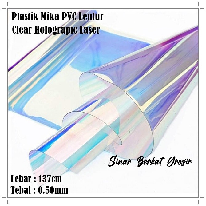 Jual Plastik Mika Lentur Bening PVC Hologram Laser Tebal 0.50mm Lebar 137cm | Shopee Indonesia