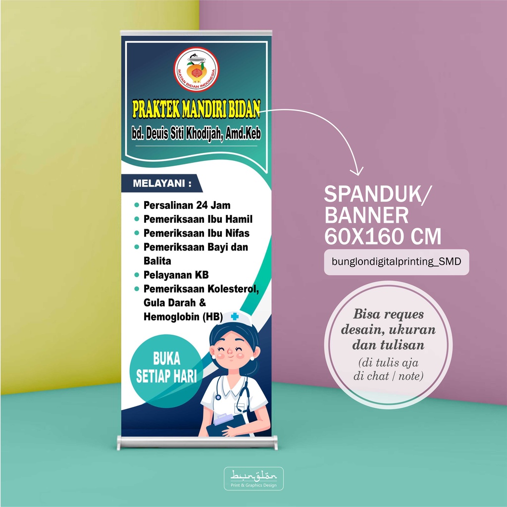 Jual Spanduk, Banner Praktek Mandiri bidan, Spanduk Dokter, Spanduk ...