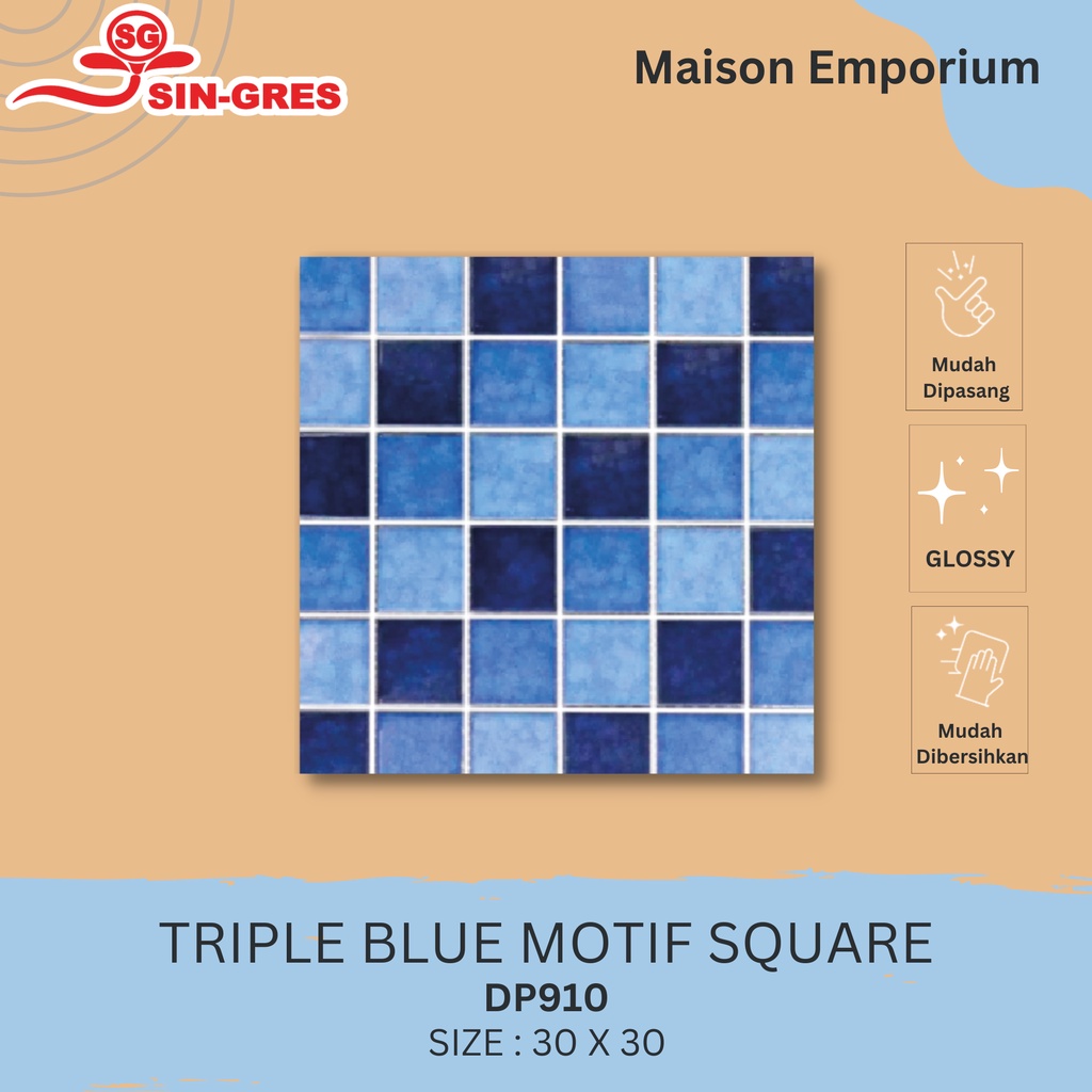 Jual MOSAIC KERAMIK SIN-GRES KOLAM RENANG BIRU /mozaic mosaik mozaik ...