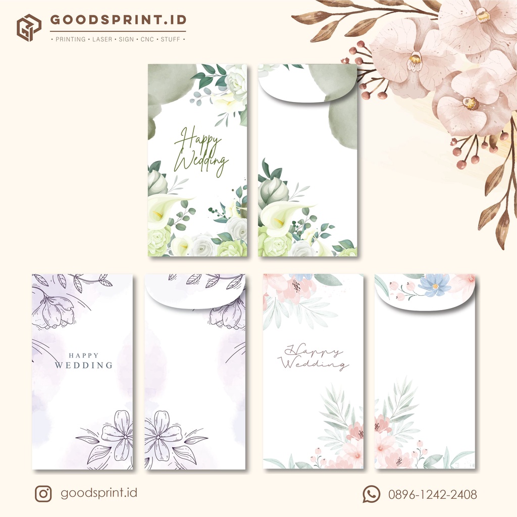 Jual ISI 6 PCS Amplop Kondangan Angpao Wedding Amplop Custom Angpau ...